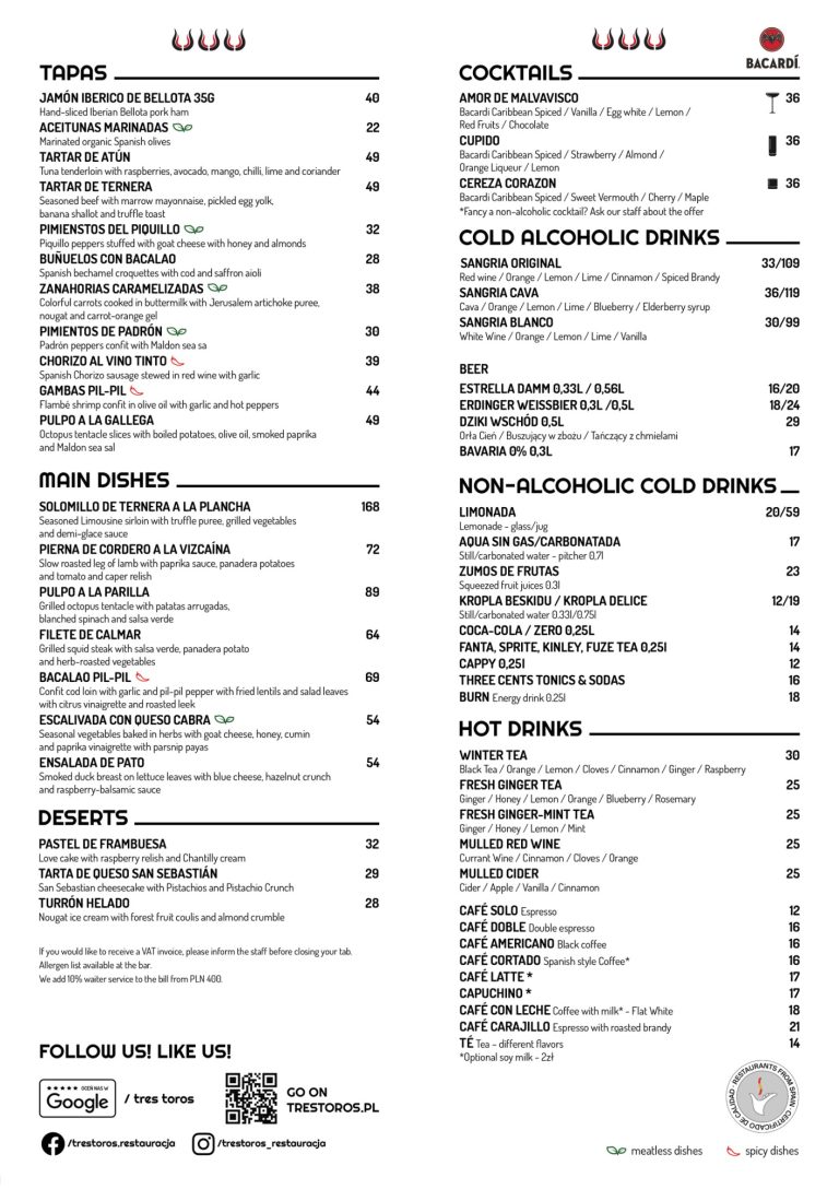 Tres Toros – Najlepsza hiszpańska restauracja w Warszawie